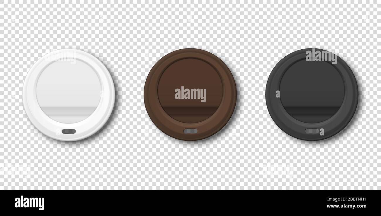 Vector 3d Realistic White, Brown, Black Disposable Plastic Coffee Cup ...