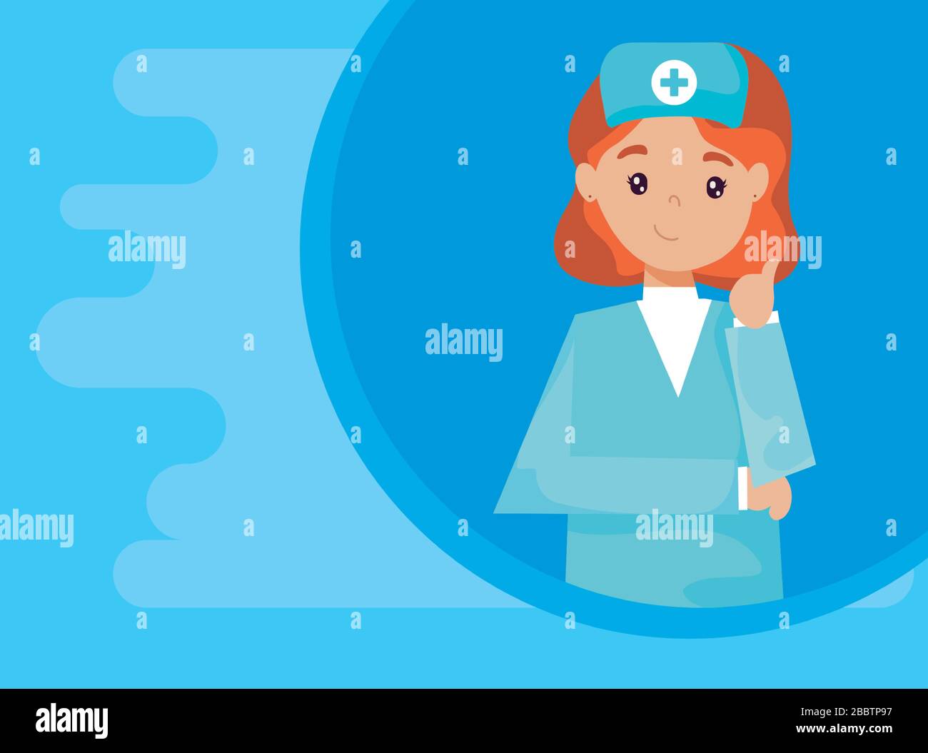 card with beautiful woman nurse vector illustration design Stock Vector ...