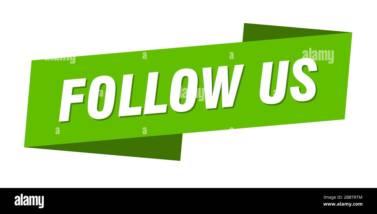 follow us banner template. follow us ribbon label sign Stock Vector ...