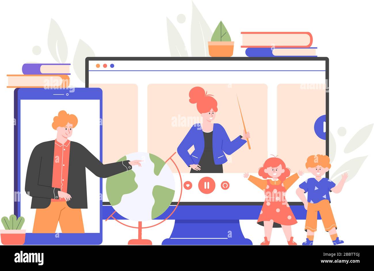 Children at a distance Stock Vector Images - Alamy