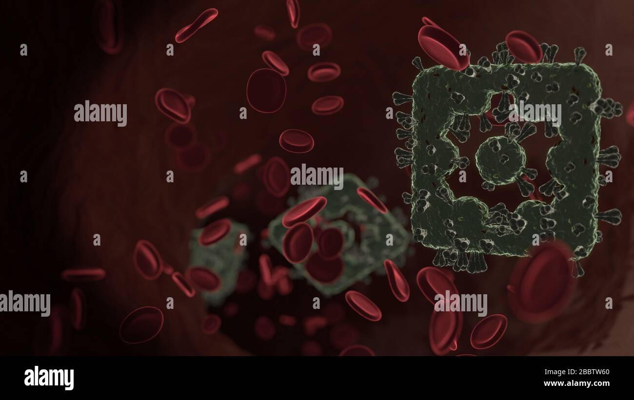 Red blood cell virus rotation hi-res stock photography and images - Alamy