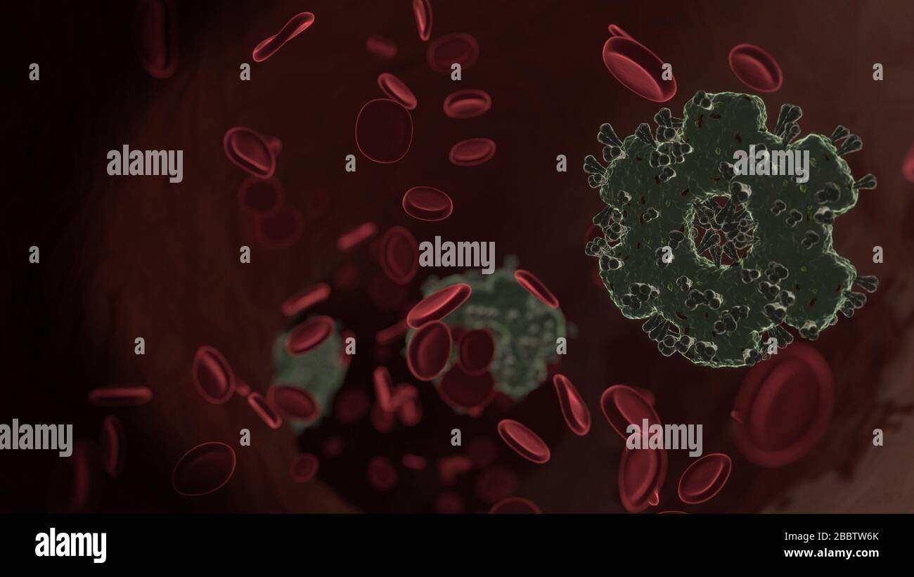 Red blood cell virus rotation hi-res stock photography and images - Alamy