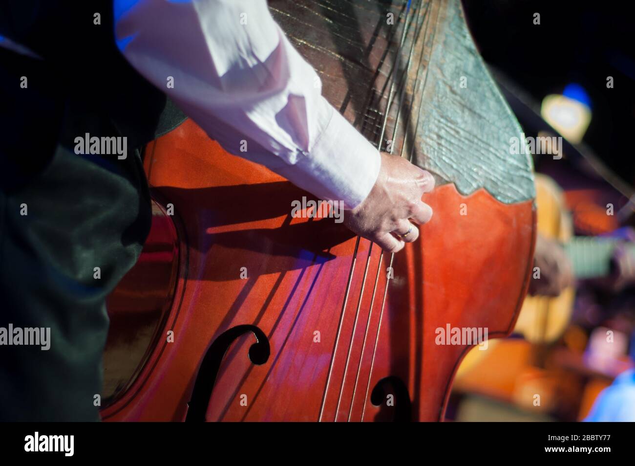 Acoustic double bass player - Classic Jazz music Stock Photo - Alamy