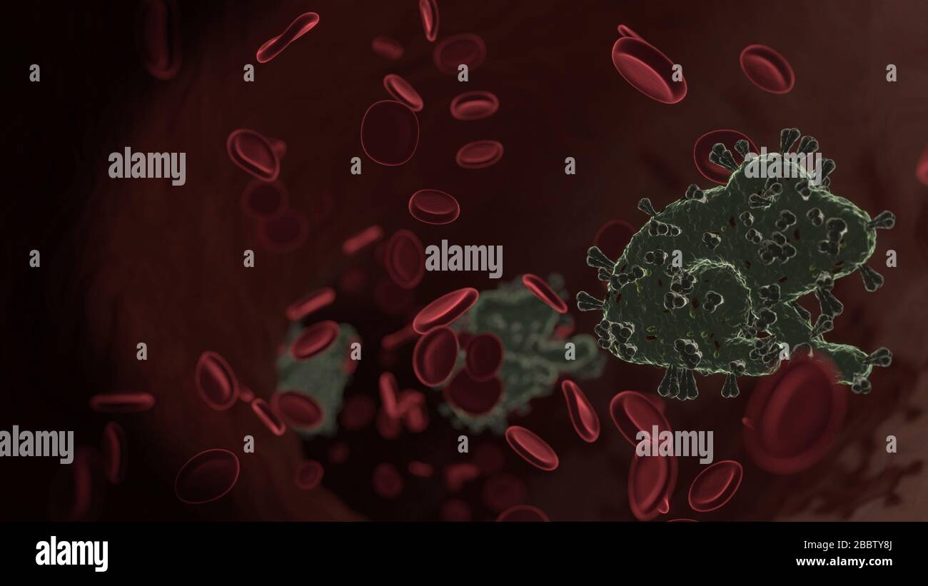 microscopic 3D rendering view of virus shaped as symbol of frog from ...