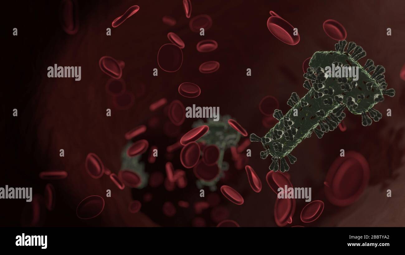 microscopic 3D rendering view of virus shaped as symbol of workshop ...