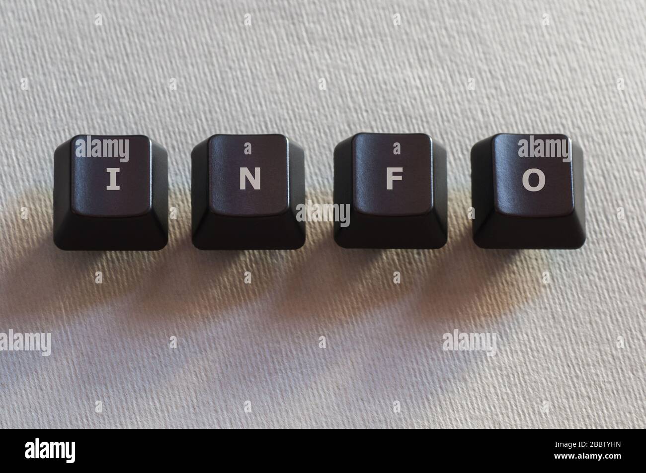The word info made of four black computer keyboard buttons Stock Photo ...