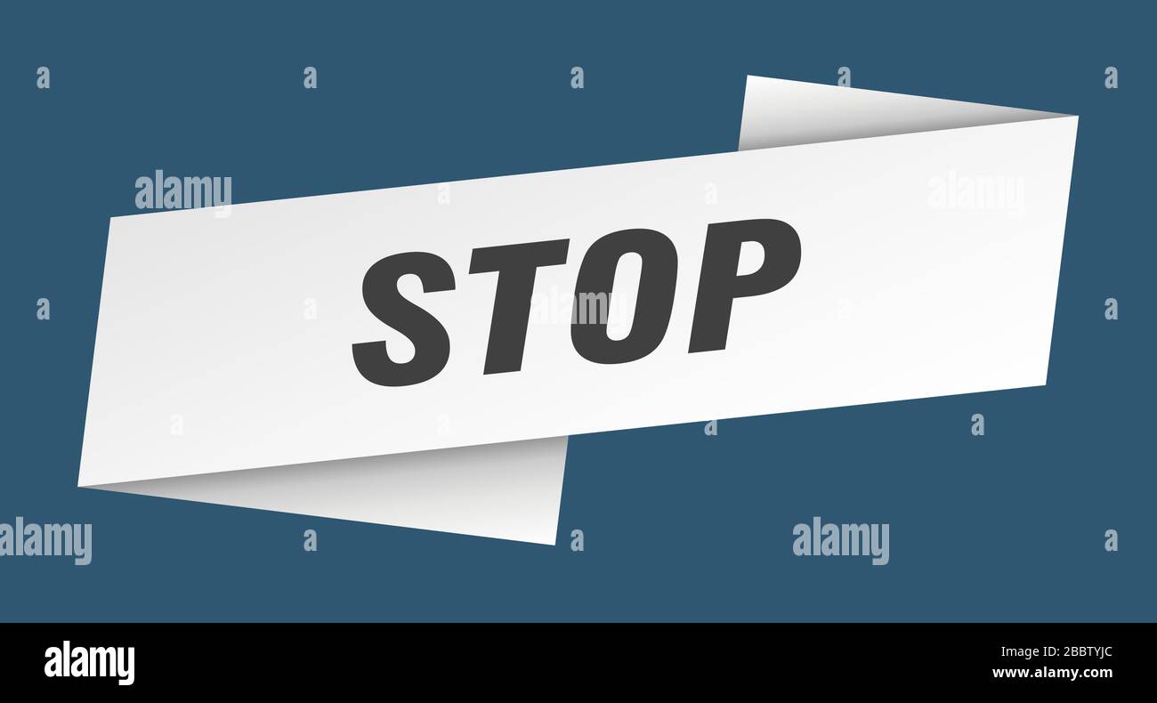 stop banner template. stop ribbon label sign Stock Vector Image & Art ...