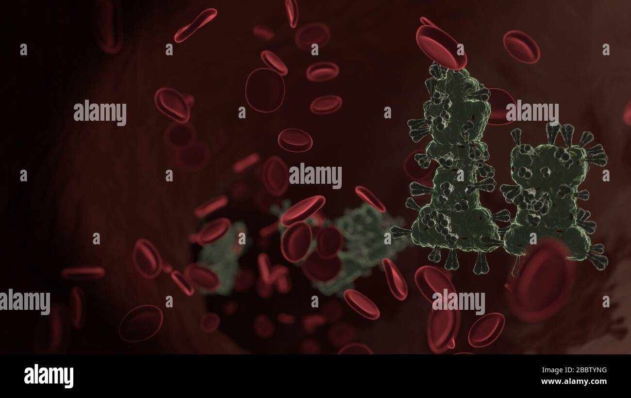 microscopic 3D rendering view of virus shaped as symbol of chess king ...