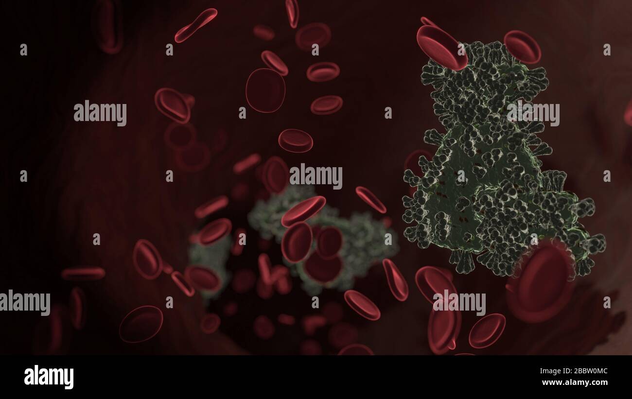 microscopic 3D rendering view of virus shaped as symbol of money bag ...