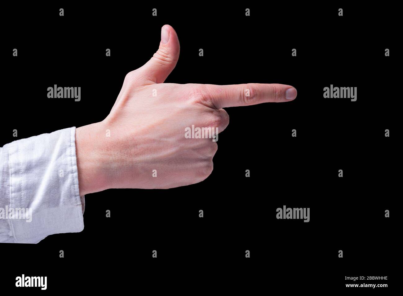 Hand gun pointing finger hi-res stock photography and images - Alamy