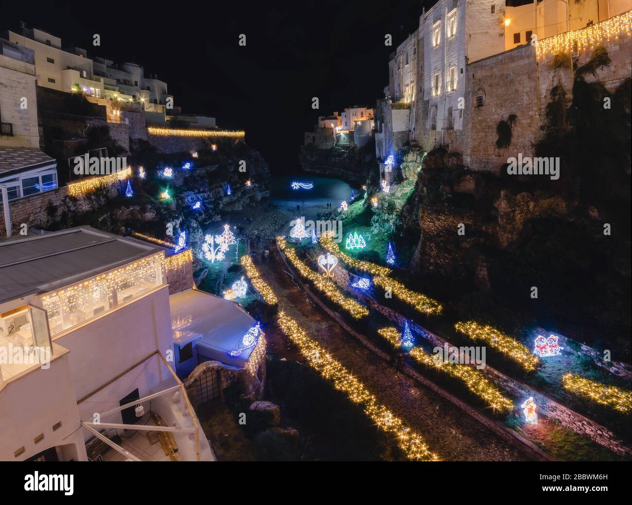 Christmas over Polignano a Mare, Italy Stock Photo - Alamy