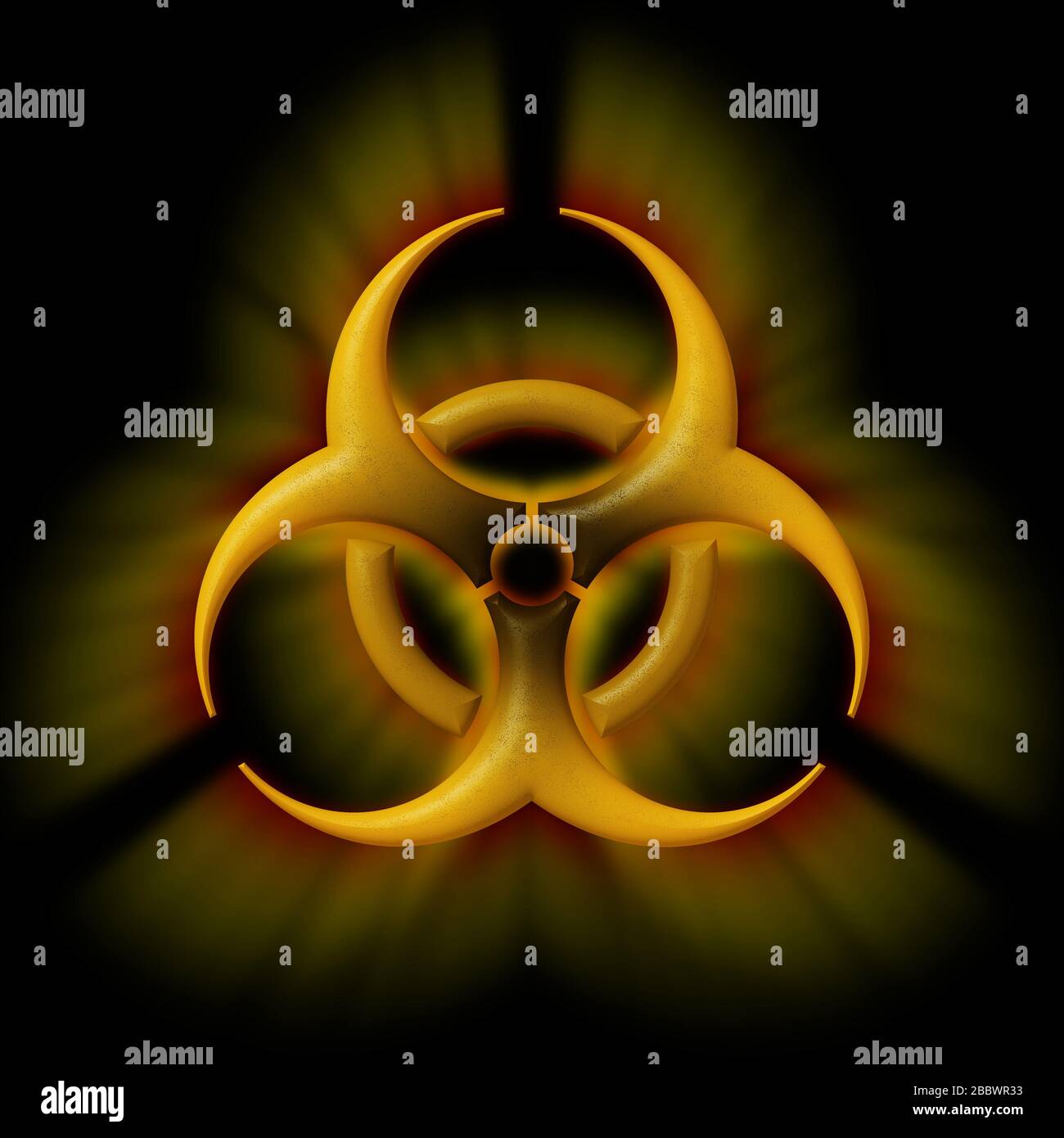 Shining biohazard warning sign - infected specimen - illustration Stock ...