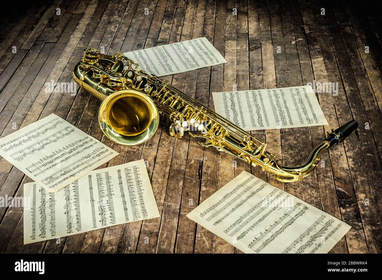 Old saxophone notes musical instrument hi-res stock photography and ...