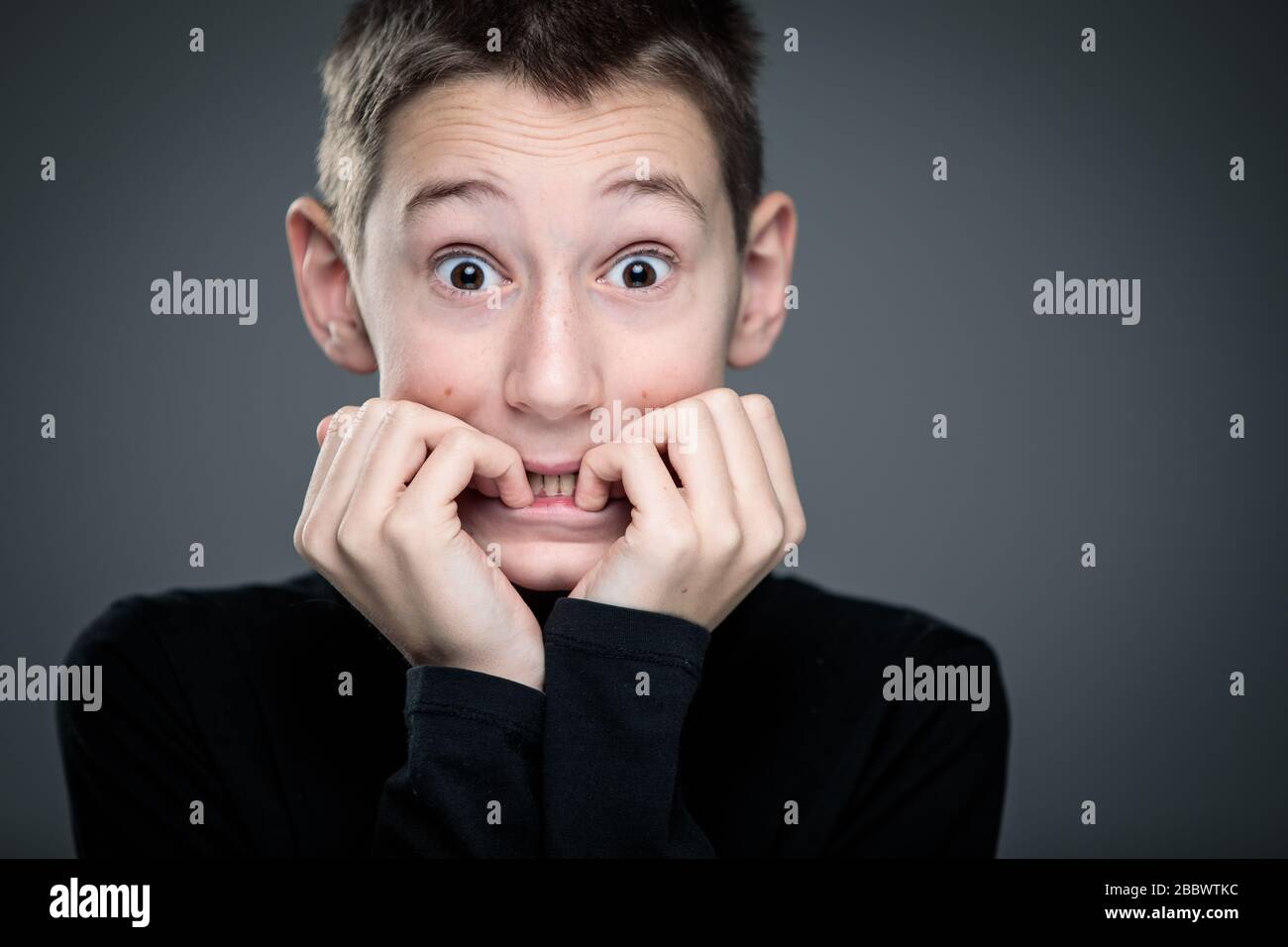Grief-stricken little boy - feeling intense sorrow, remorse, sadnesss ...