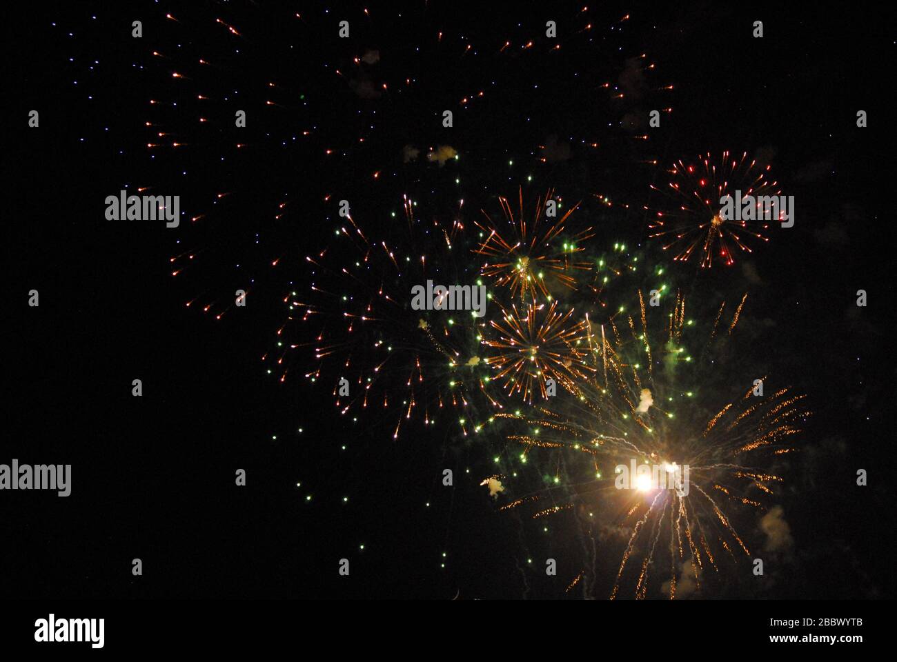 Firework light trails on July 4th Stock Photo - Alamy