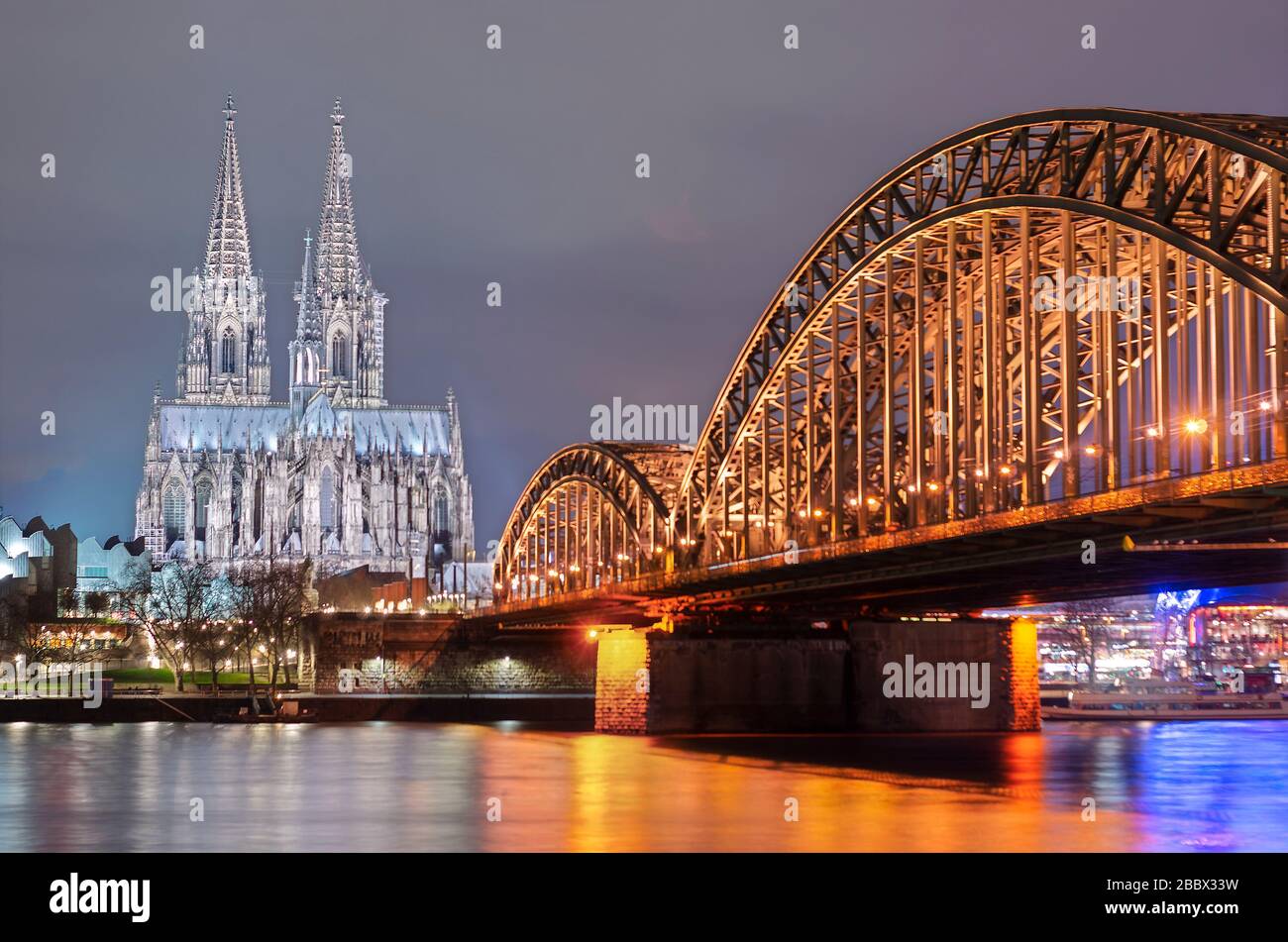 View on the riverside of Cologne, Germany Stock Photo - Alamy