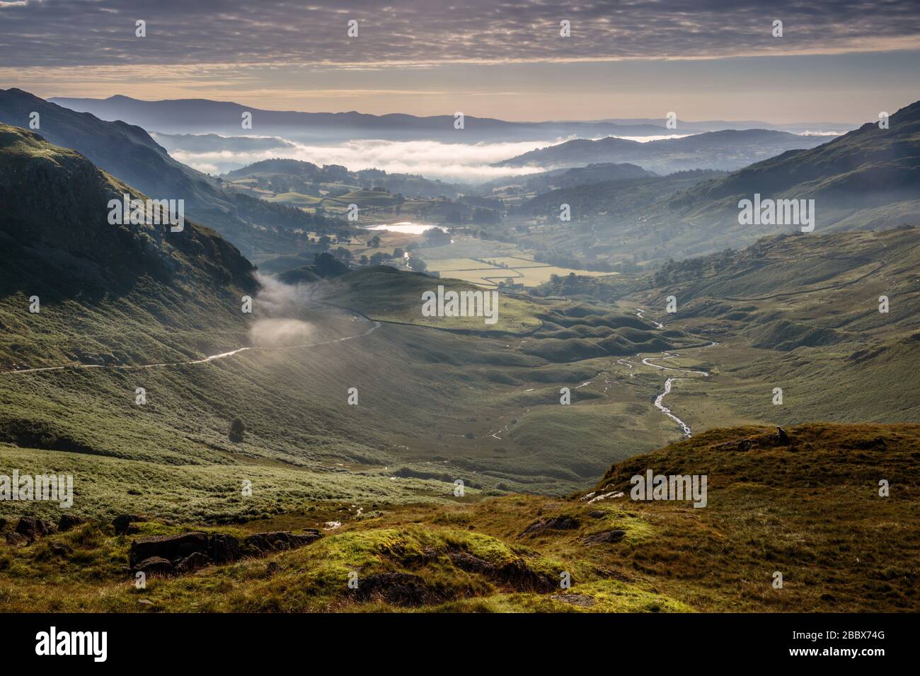Wrynose Pass in the Lake District National Park, Cumbria, England ...