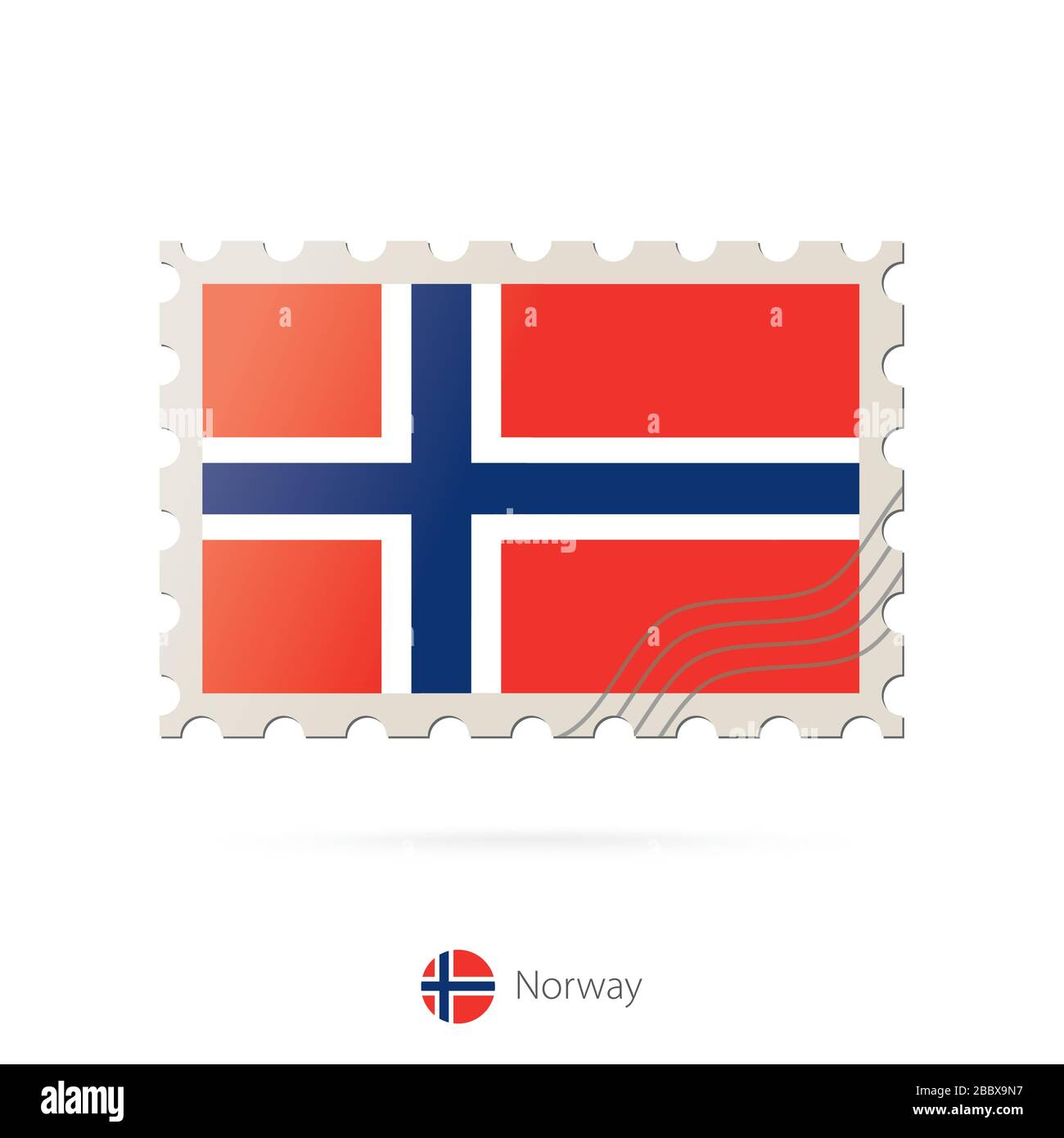 Postage stamp with the image of Norway flag. Norway Flag Postage on ...