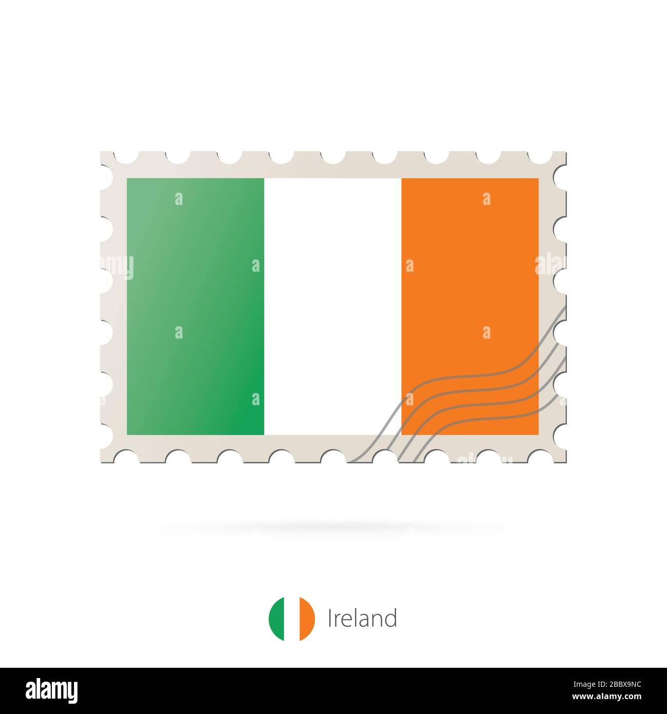 Postage stamp with the image of Ireland flag. Ireland Flag Postage on ...