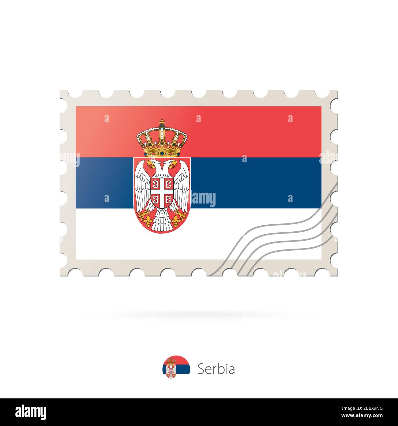 Postage stamp with the image of Serbia flag. Serbia Flag Postage on ...