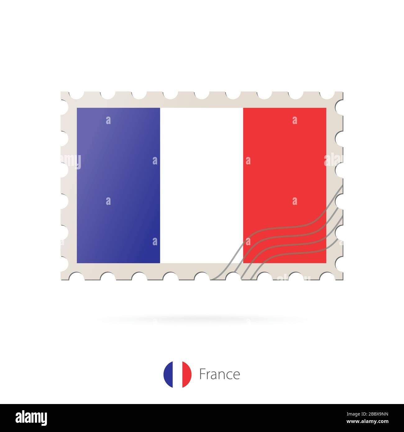 Postage stamp with the image of France flag. France Flag Postage on ...
