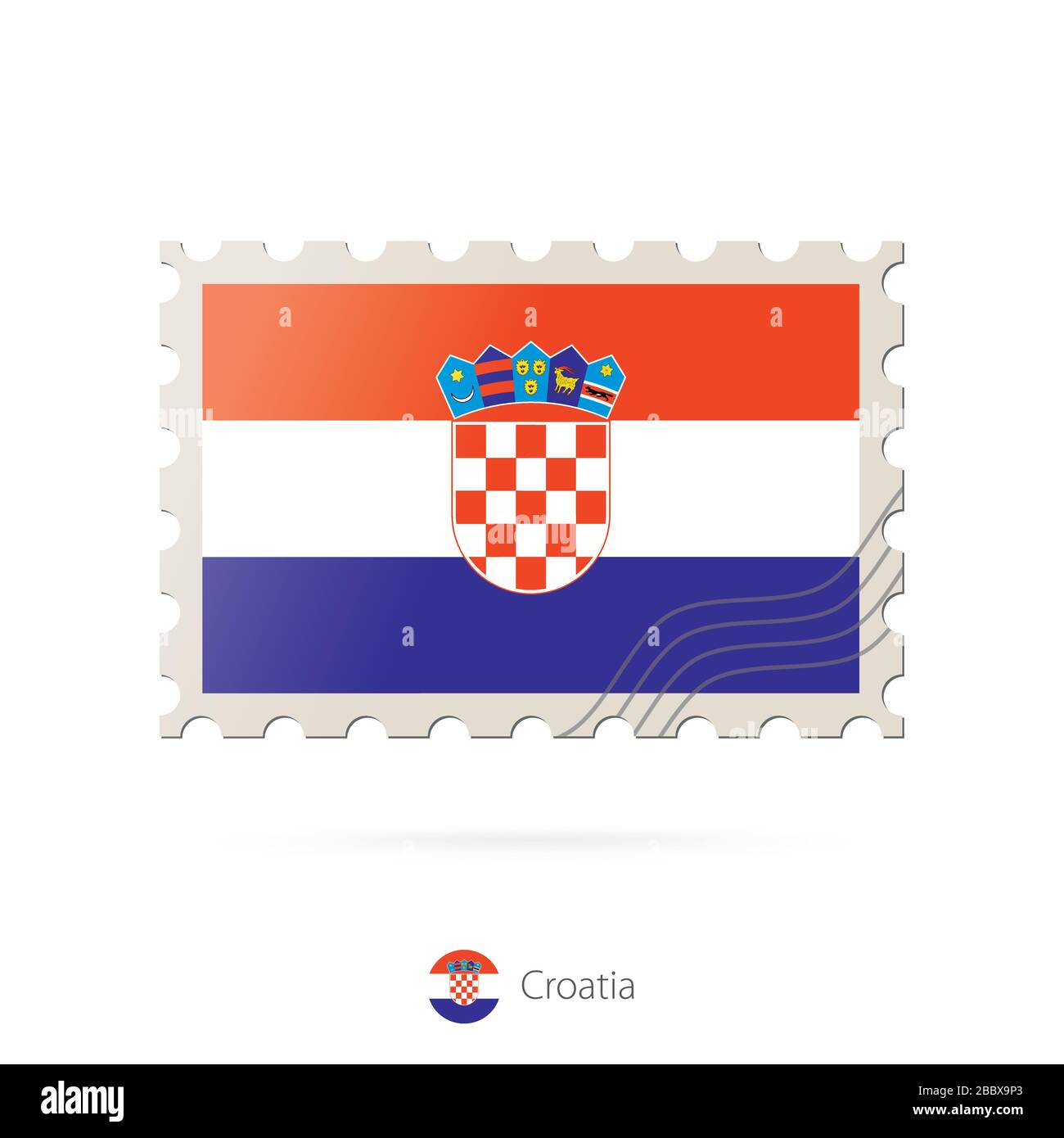 Postage stamp with the image of Croatia flag. Croatia Flag Postage on ...