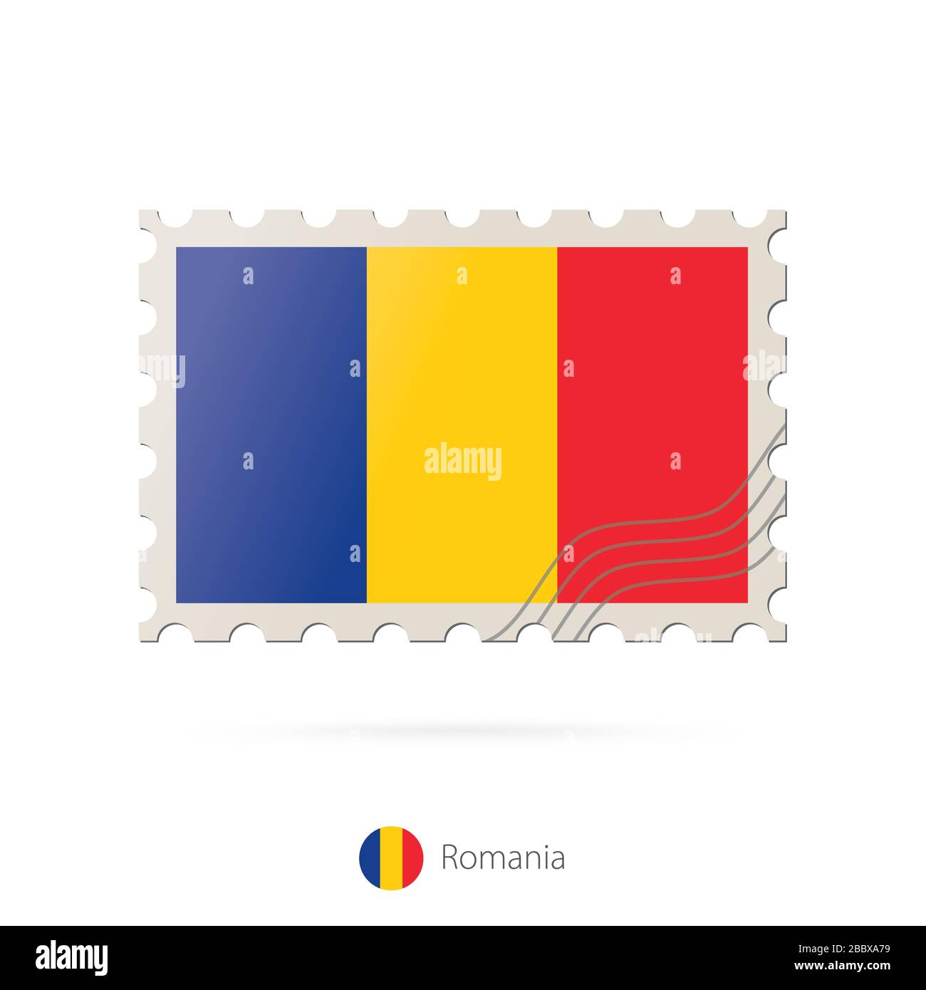 Postage stamp with the image of Romania flag. Romania Flag Postage on ...