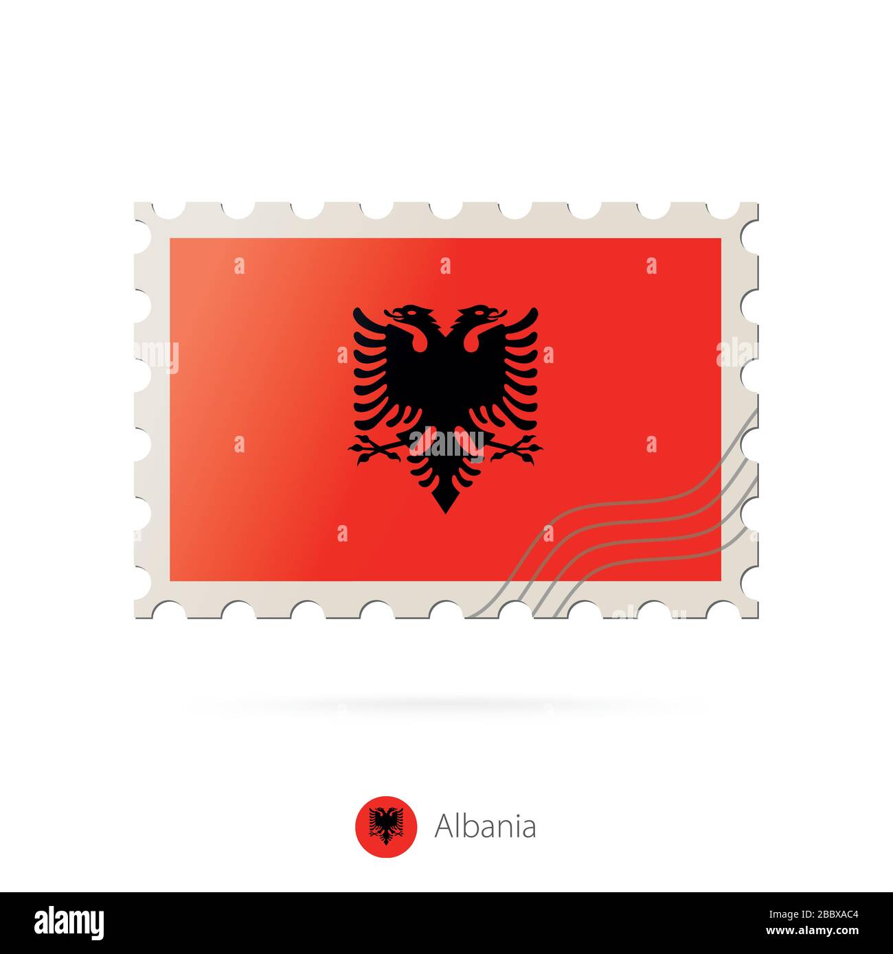 Postage stamp with the image of Albania flag. Albania Flag Postage on ...