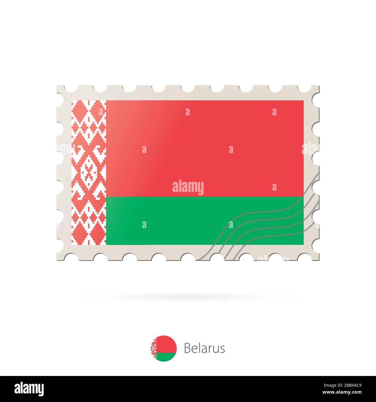 Postage stamp with the image of Belarus flag. Belarus Flag Postage on ...