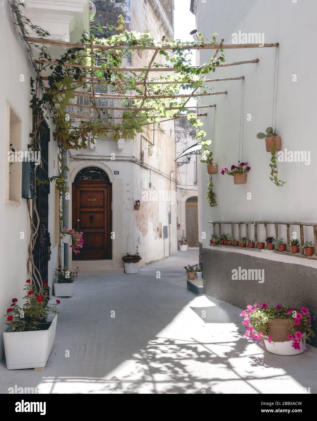 Street view of the world known Ceramic City, Grottaglie, Puglia, Italy ...