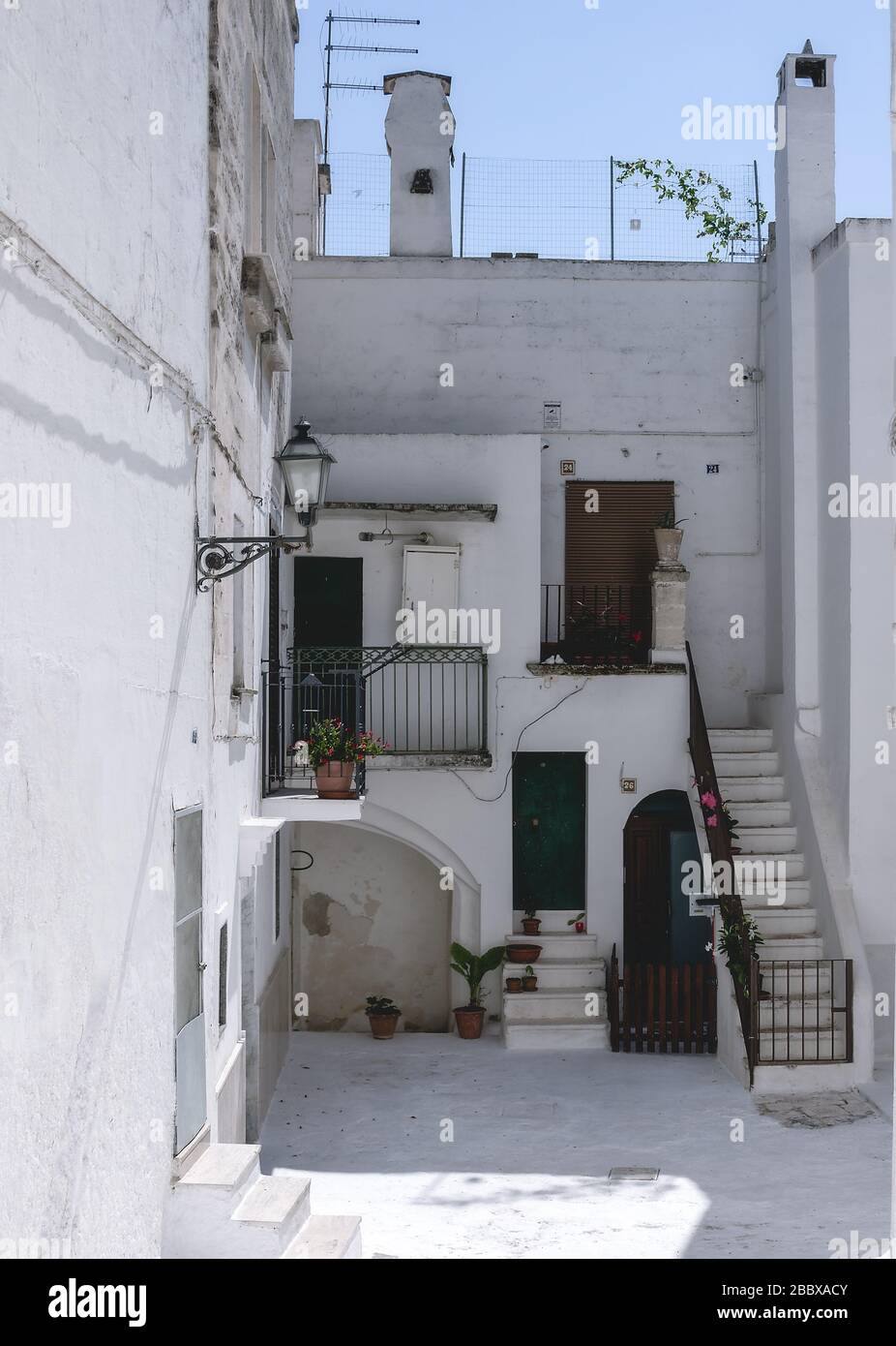 Street view of the world known Ceramic City, Grottaglie, Puglia, Italy ...