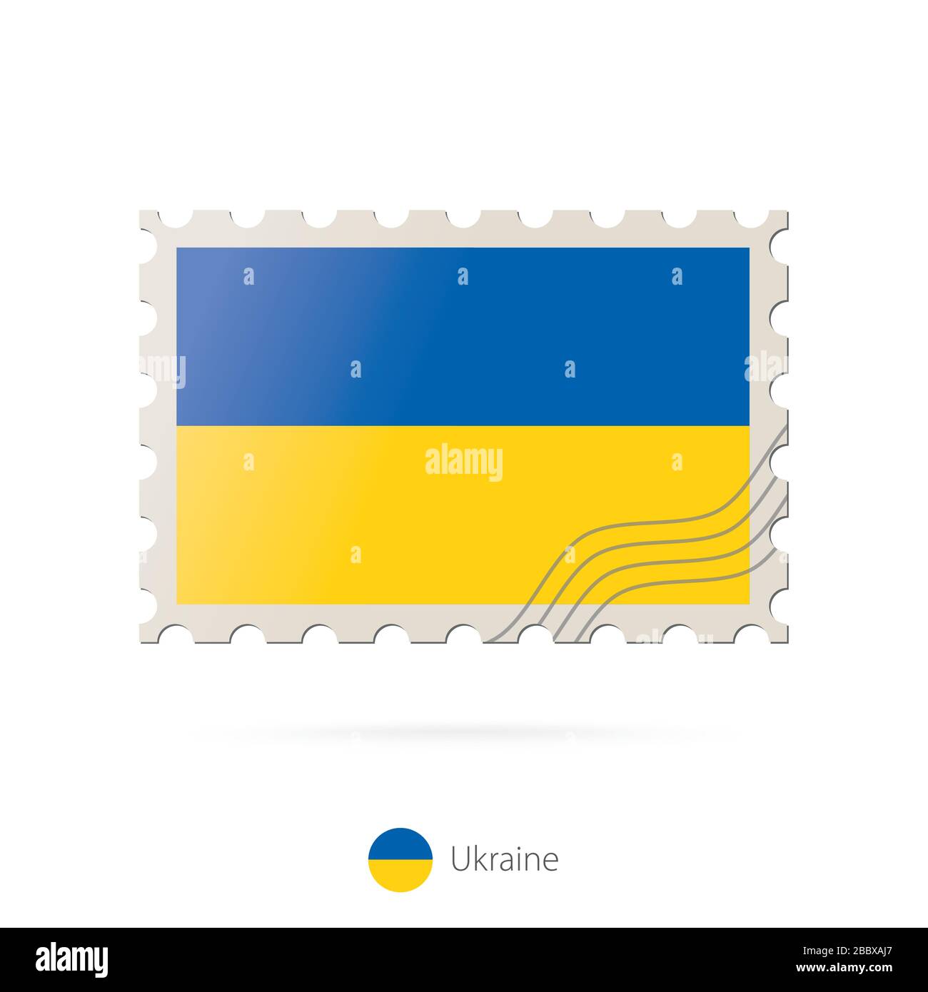 Postage stamp with the image of Ukraine flag. Ukraine Flag Postage on ...