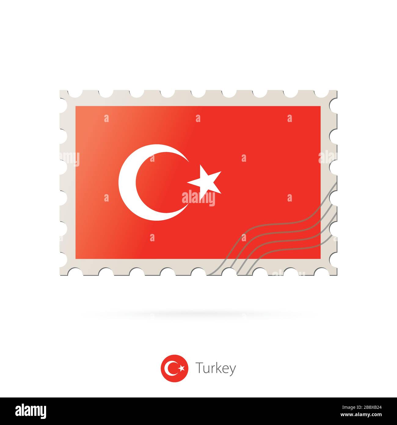Postage stamp with the image of Turkey flag. Turkey Flag Postage on ...