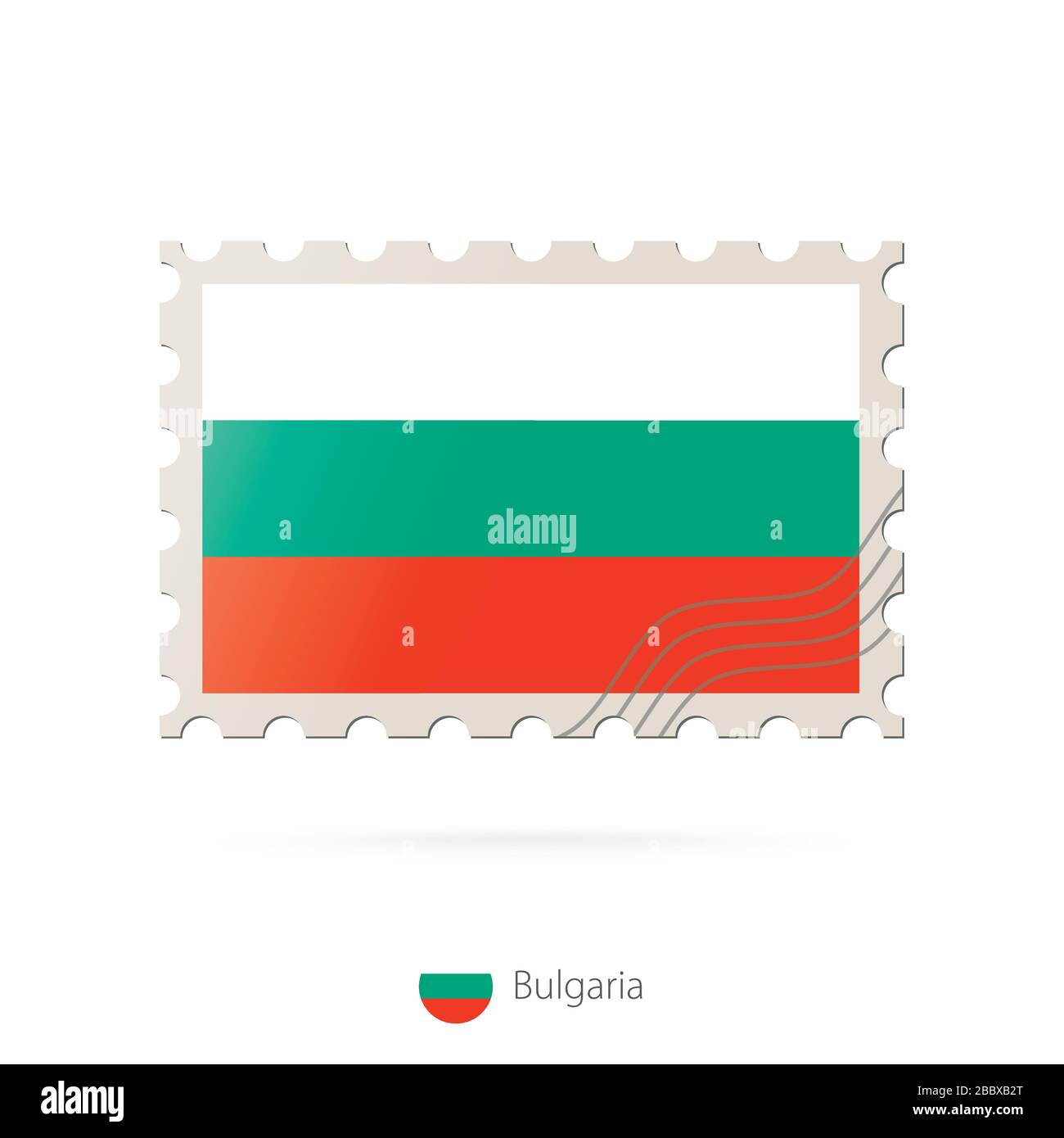 Postage stamp with the image of Bulgaria flag. Bulgaria Flag Postage on ...