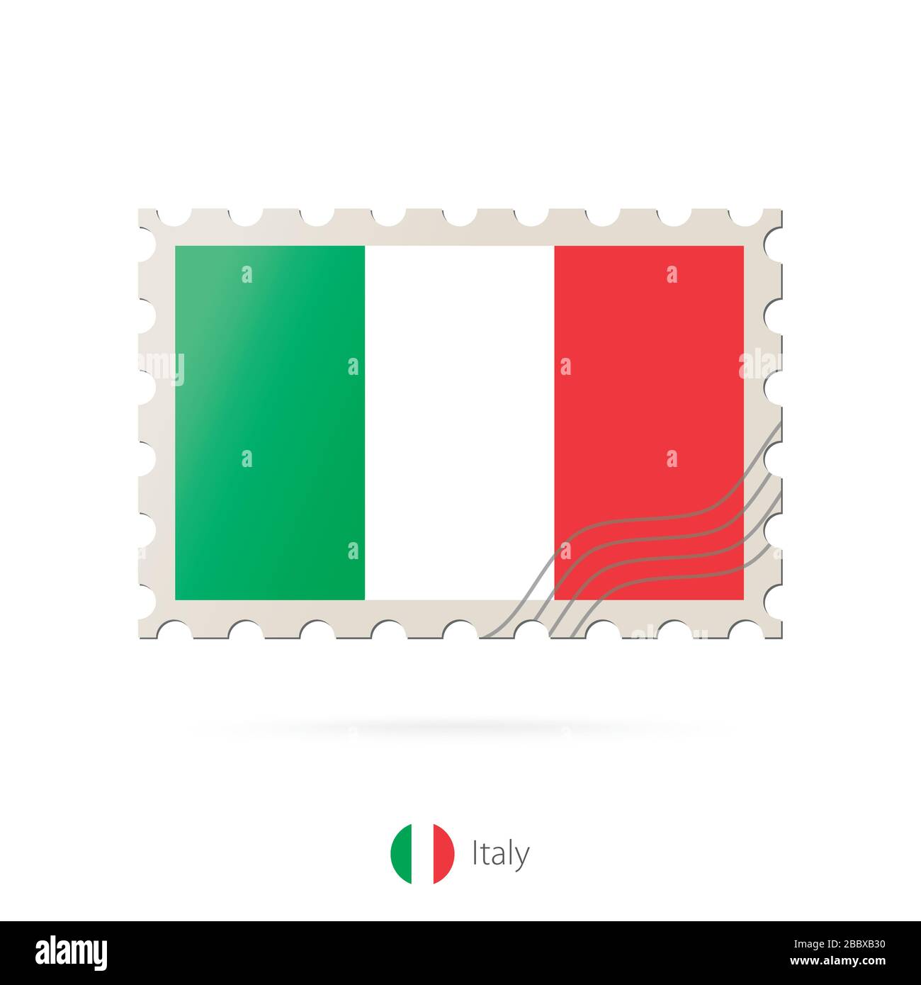 Postage stamp with the image of Italy flag. Italy Flag Postage on white ...