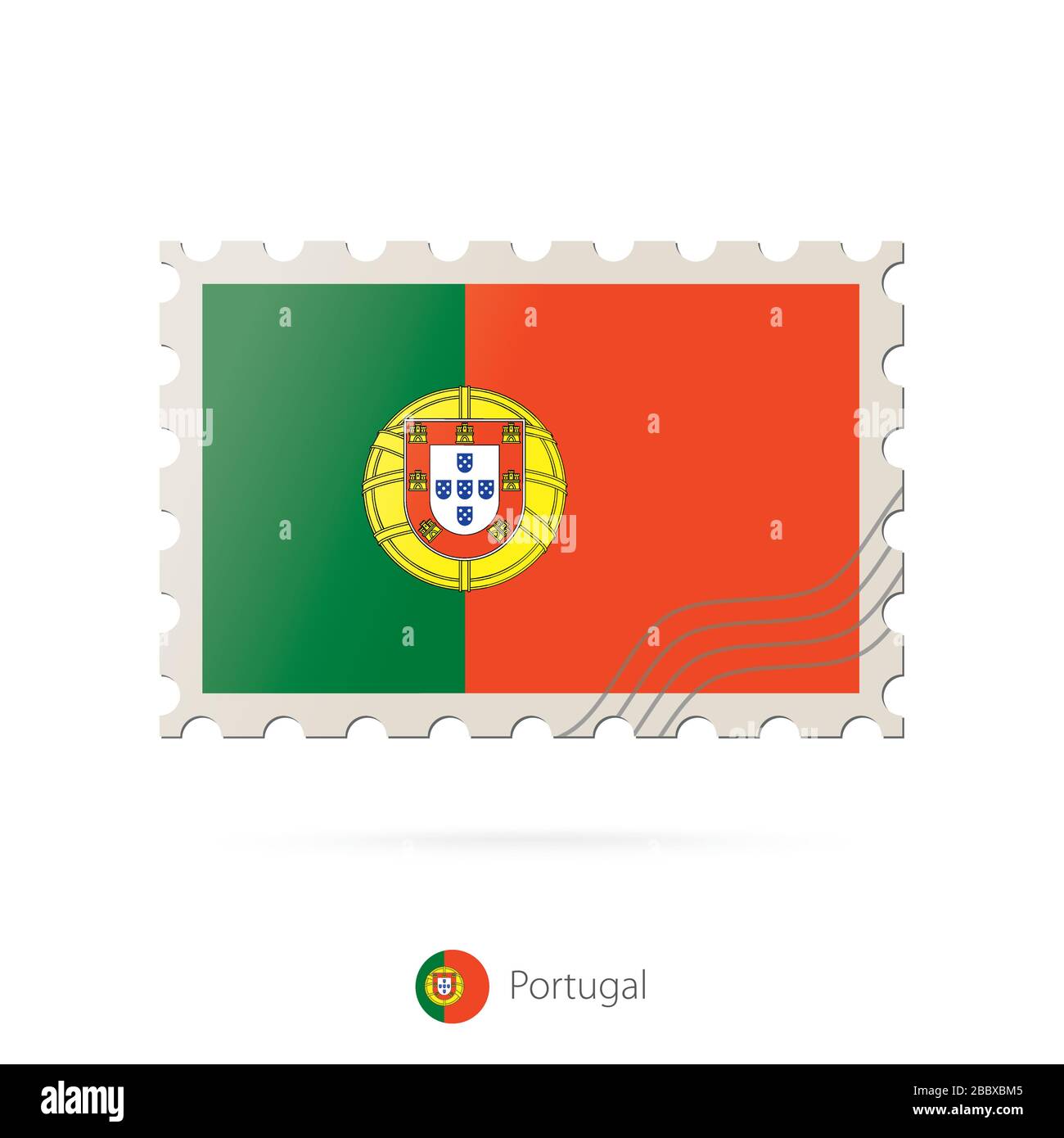 Postage stamp with the image of Portugal flag. Portugal Flag Postage on ...
