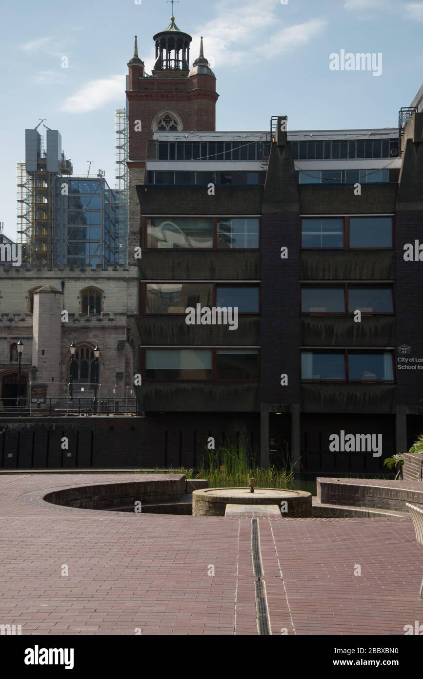 Courtyard Landscape Concrete 1960s Brutalist Architecture Barbican ...