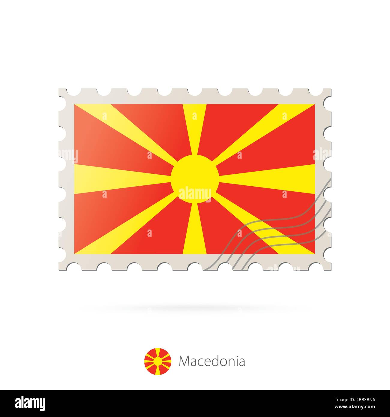 Postage stamp with the image of Macedonia flag. Macedonia Flag Postage ...