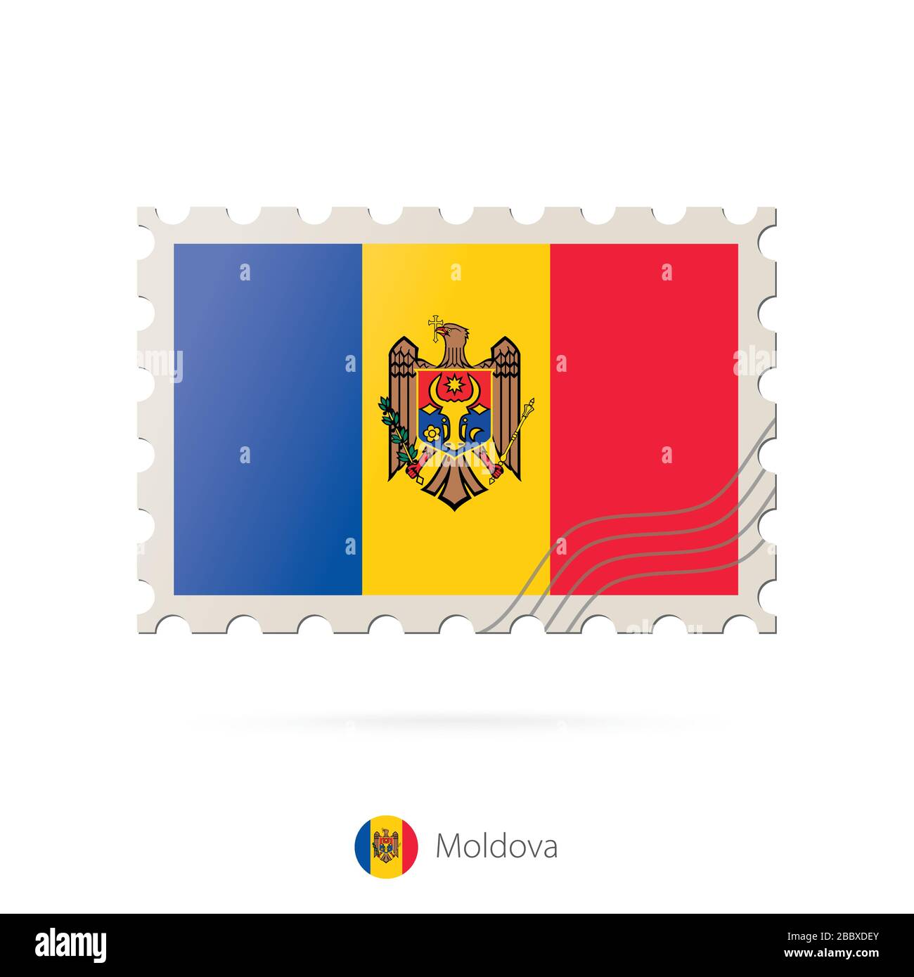 Postage stamp with the image of Moldova flag. Moldova Flag Postage on ...