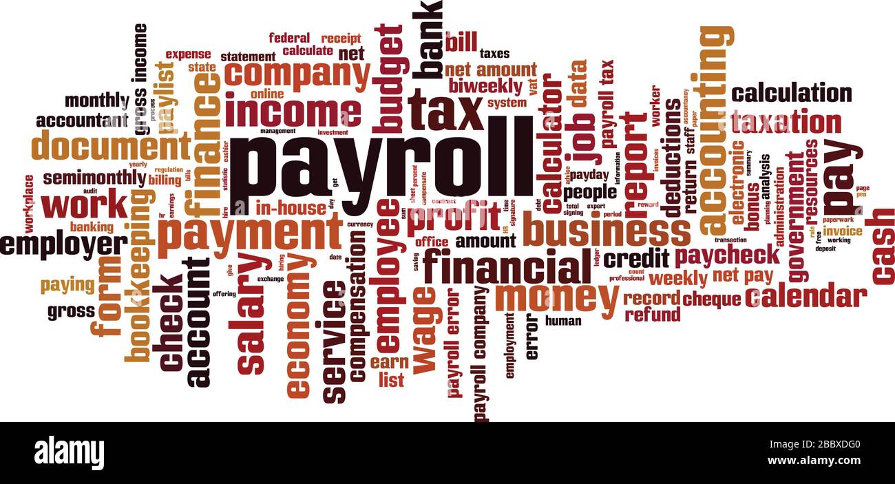 Payroll word cloud concept. Collage made of words about payroll. Vector ...