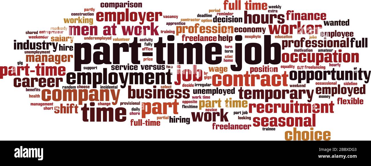 Part-time job word cloud concept. Collage made of words about part-time ...