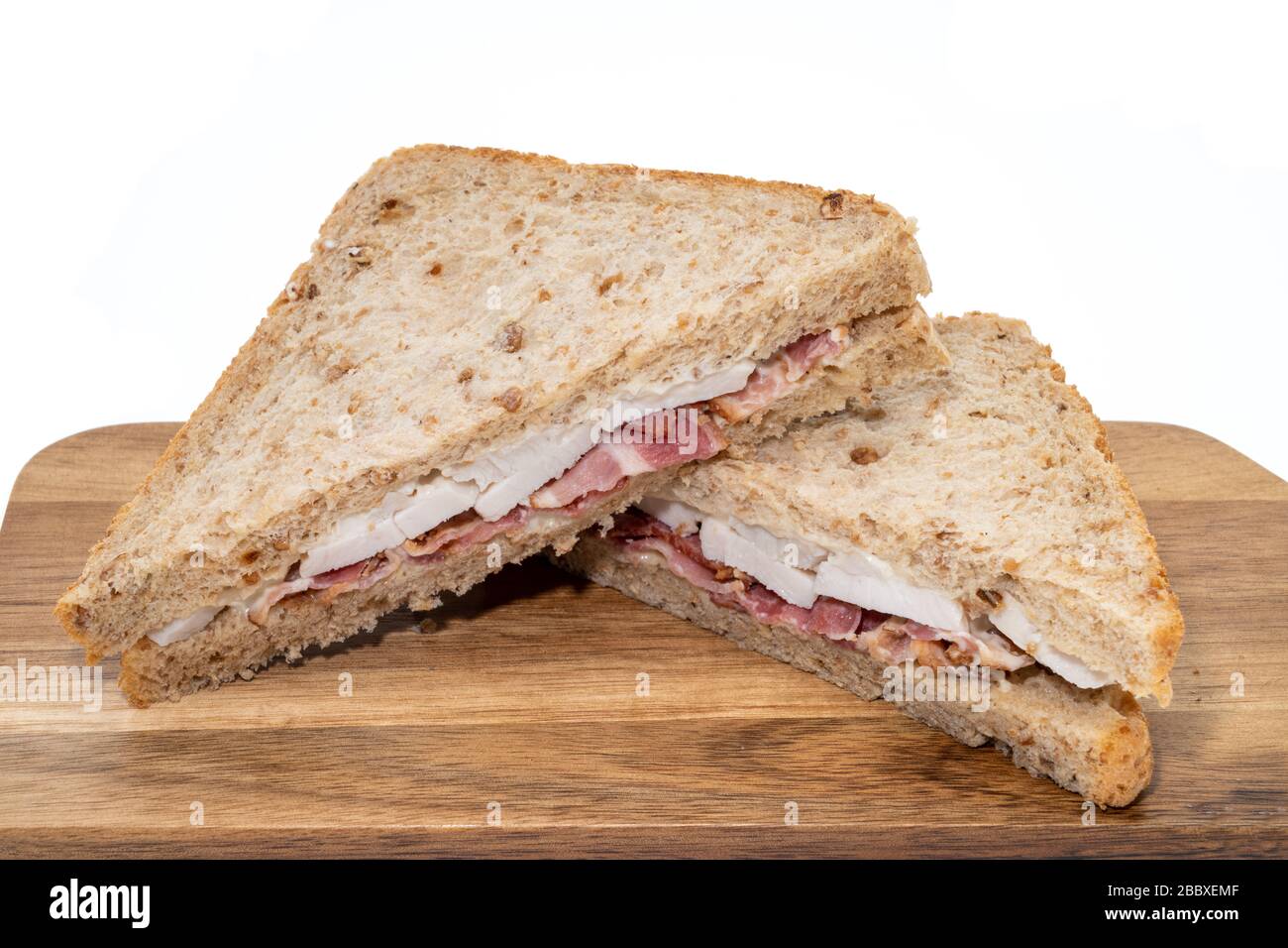 Chicken and bacon sandwich - white background Stock Photo - Alamy