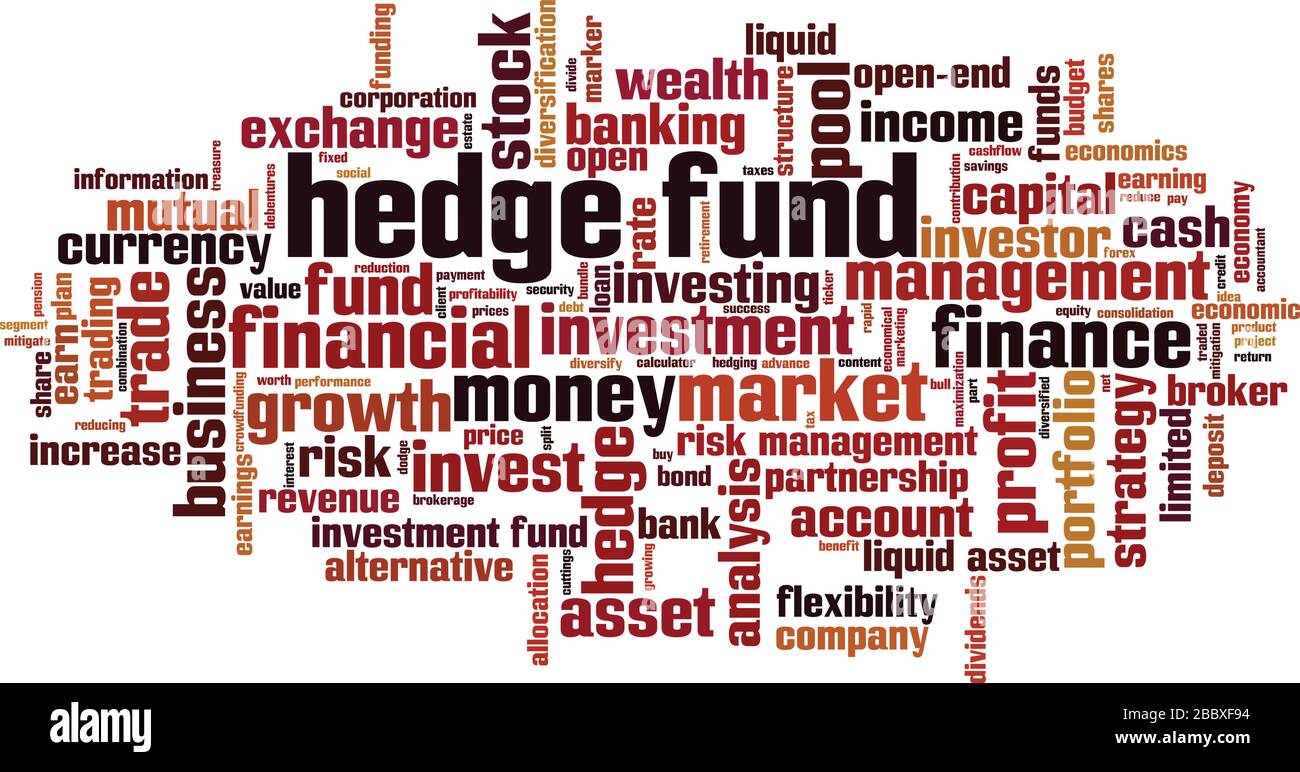 Hedge fund word cloud concept. Collage made of words about hedge fund ...