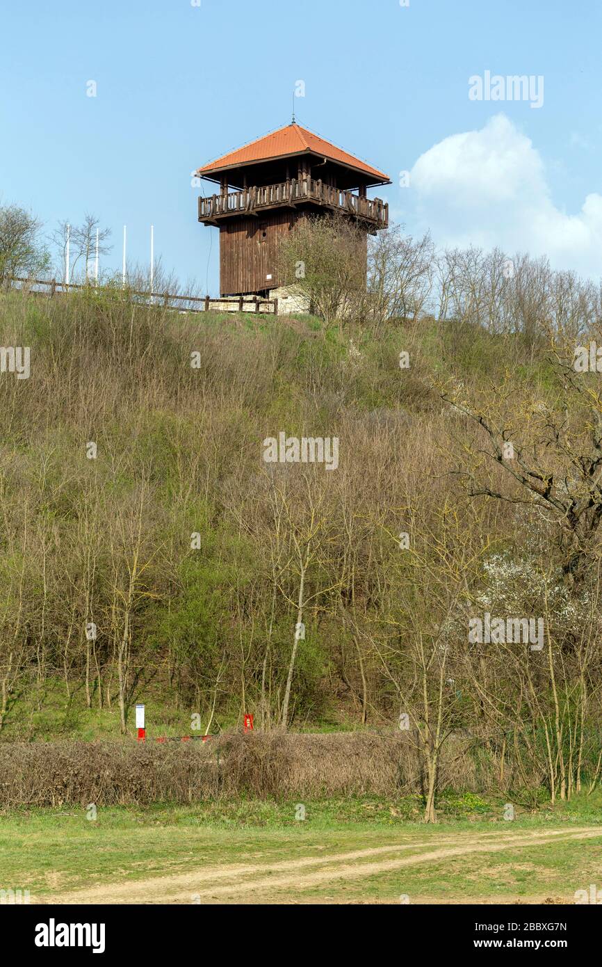 Remains of the castle in Solymar, Hungary on a sunny spring day Stock ...