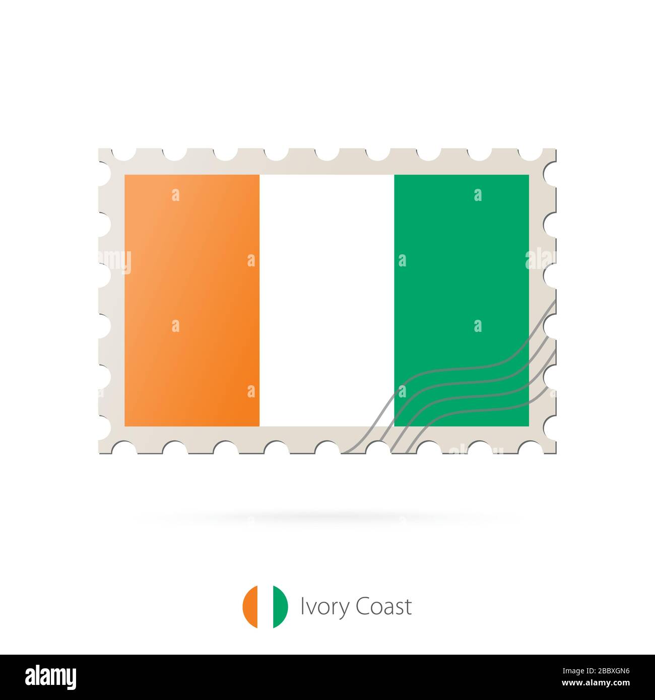 Postage stamp with the image of Ivory Coast flag. Ivory Coast Flag ...