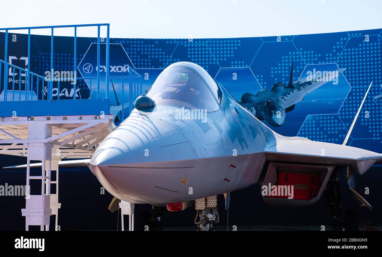 August 30, 2019. Zhukovsky, Russia. fifth-generation promising Russian ...