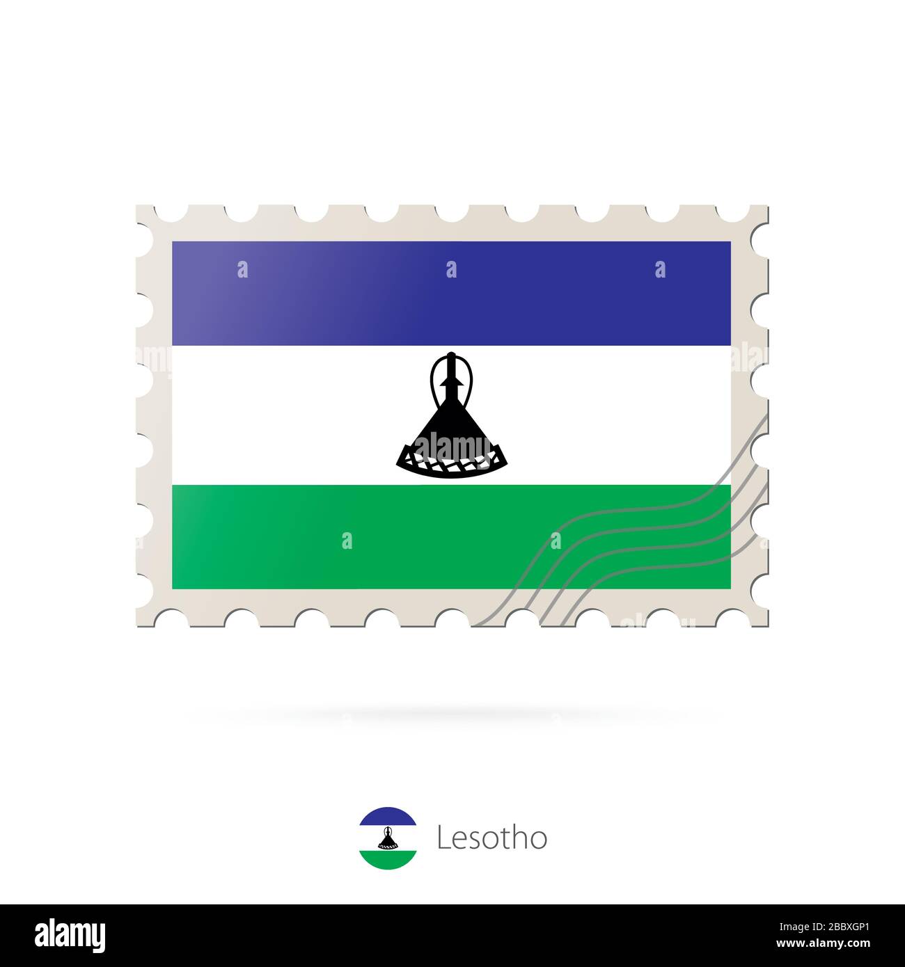 Postage stamp with the image of Lesotho flag. Lesotho Flag Postage on ...