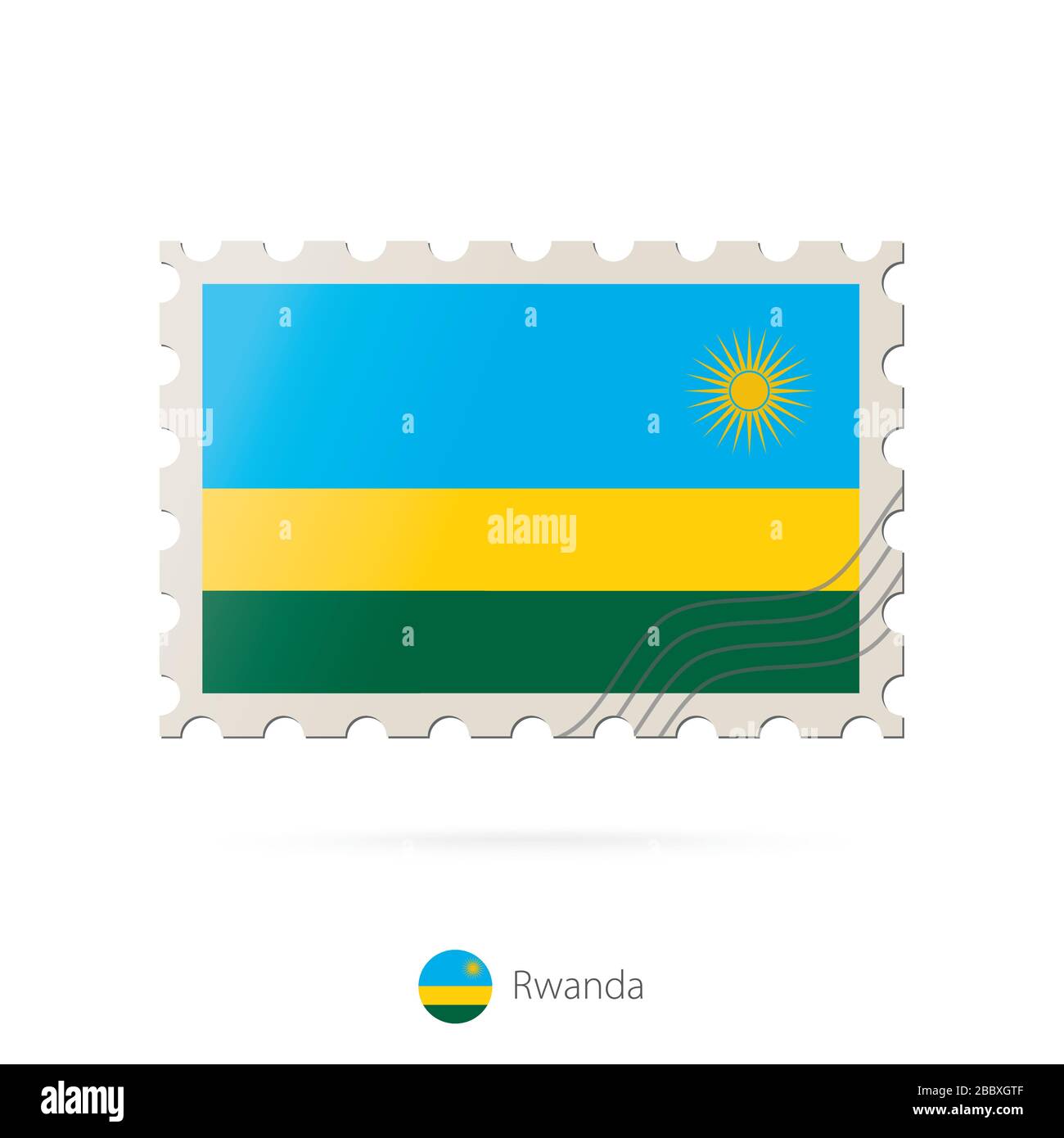 Postage stamp with the image of Rwanda flag. Rwanda Flag Postage on ...