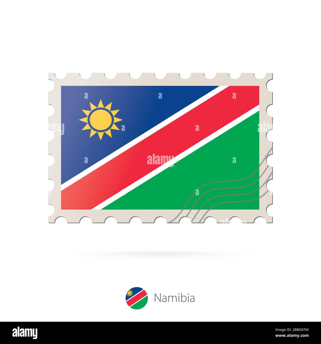 Postage stamp with the image of Namibia flag. Namibia Flag Postage on ...