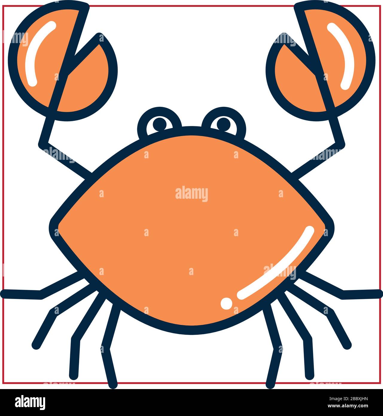 crab fill style icon design Sea life ecosystem fauna ocean underwater ...